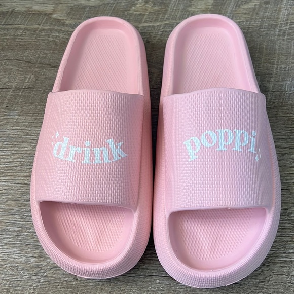 drink poppi | Shoes | Drink Poppi Pink Slides Size 44 | Poshmark